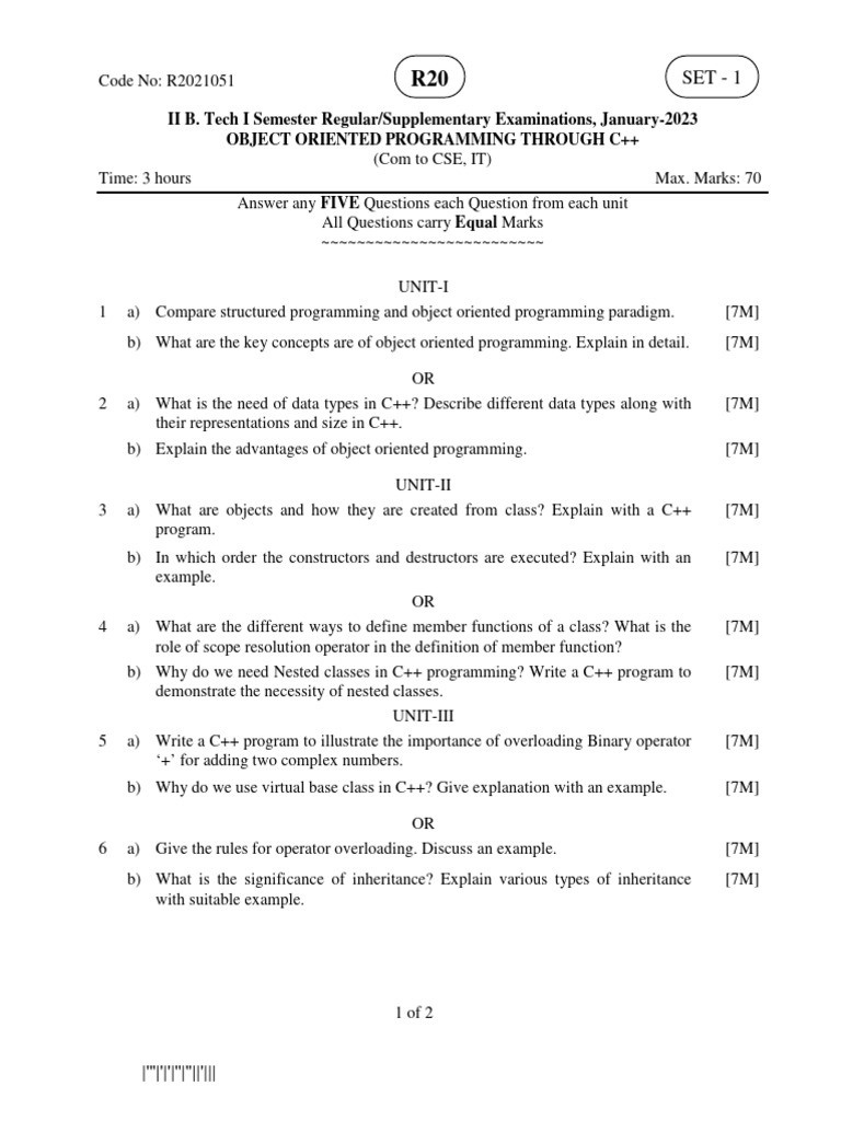 OBJECT ORIENTED PROGRAMMING THROUGH C Jan 2023 | PDF | C++ | Class ...