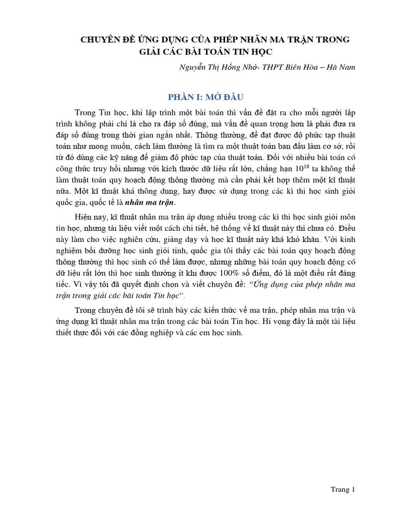 I01-Nhan Ma Tran | PDF