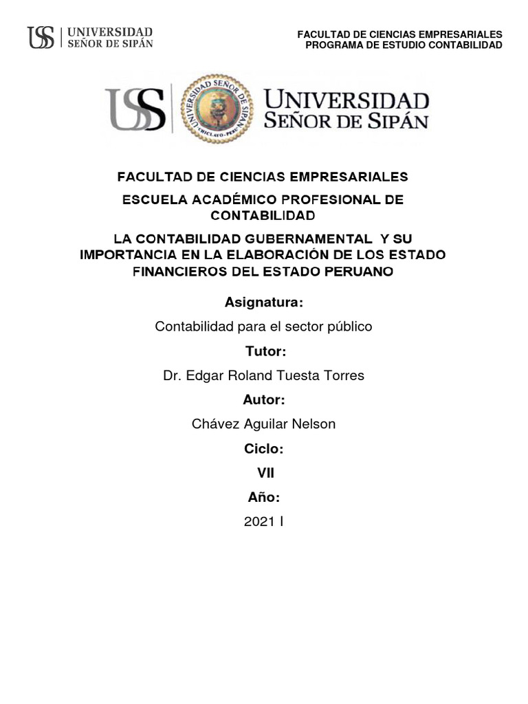 Chavez - Aguilar - Nelson - PA2 - Contabilidad Gubernamnetal | PDF | Contabilidad | Presupuesto