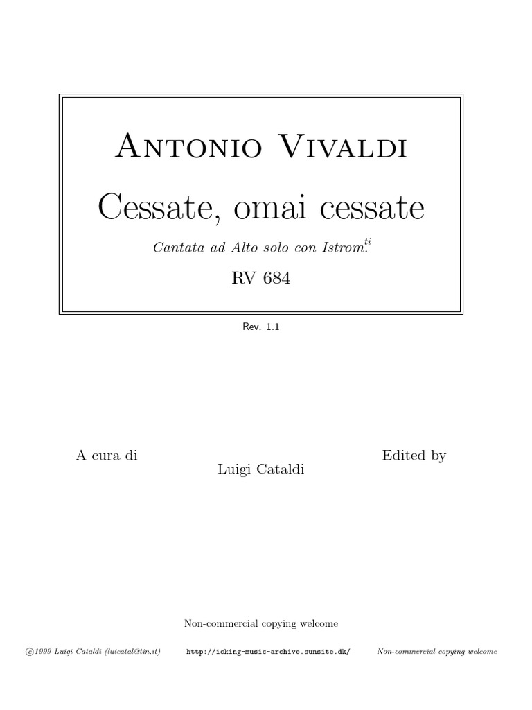 Vivaldi - Cessate, Omai Cessate | PDF | Music Theory | Music Production