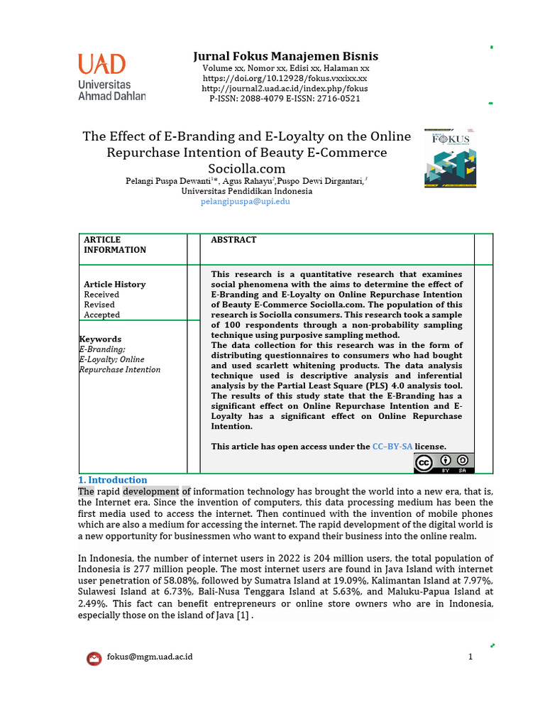 Jurnal Sinta 3 Upload | PDF | Coefficient Of Determination | Brand