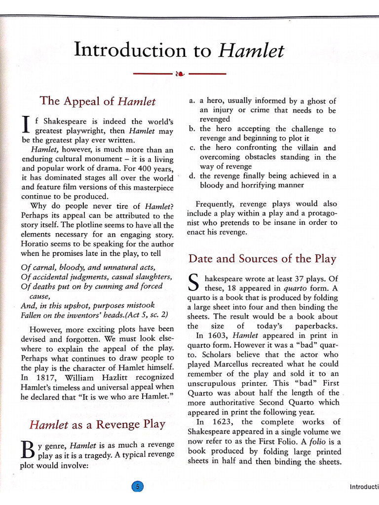 Hamlet (Global) Intro. #1 | PDF