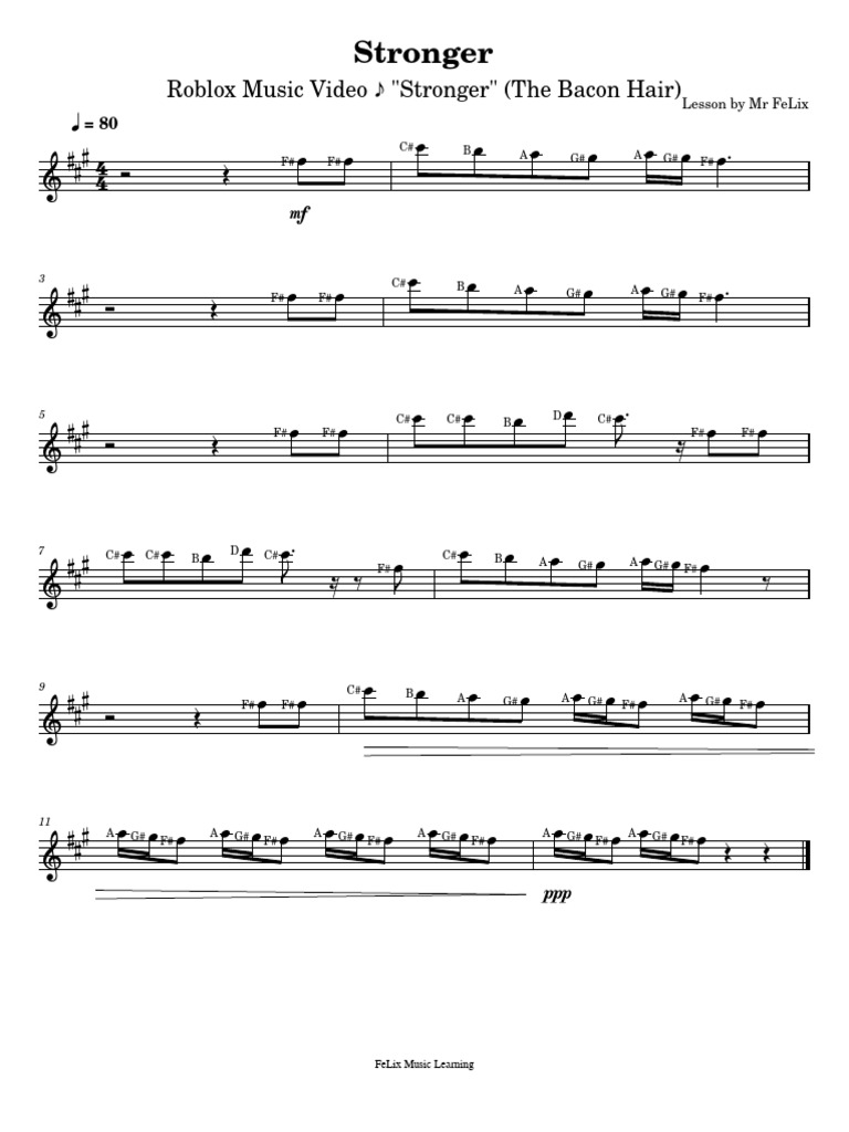 Stronger Roblox Music Video Pdf