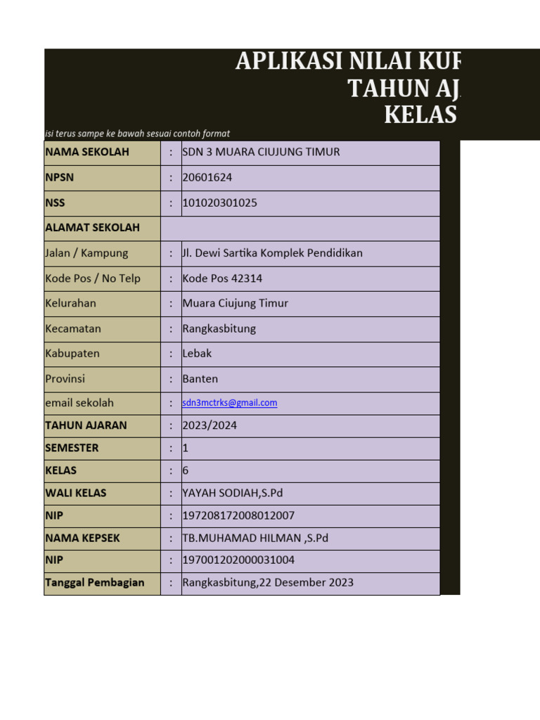Raport Kelas 6 SMT 1 | PDF