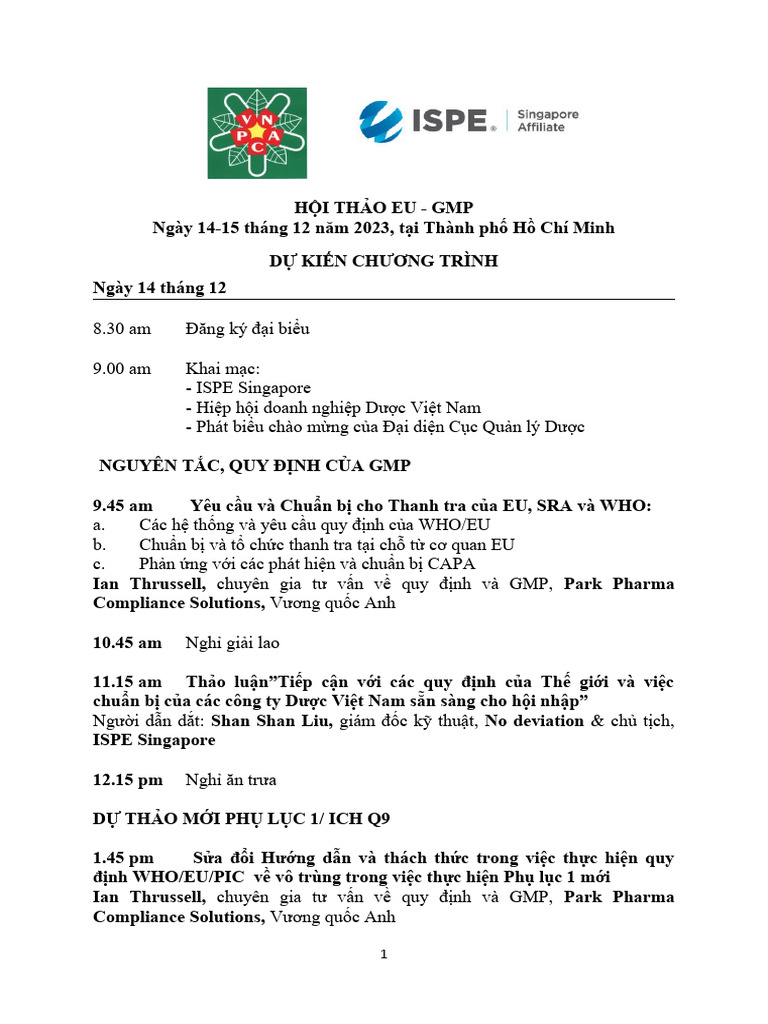 ISPE Singapore Vietnam Programme Viet | PDF ISPE Singapore Vietnam Programme Viet | PDF