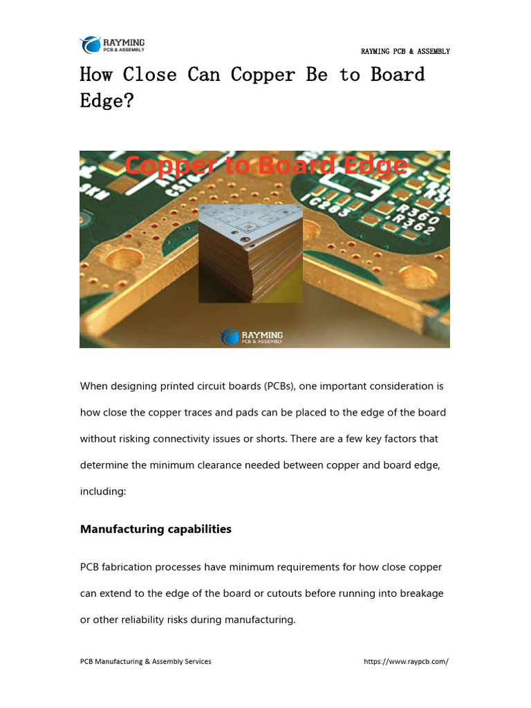 How Close Can Copper Be To Board Edge | PDF | Technology & Engineering