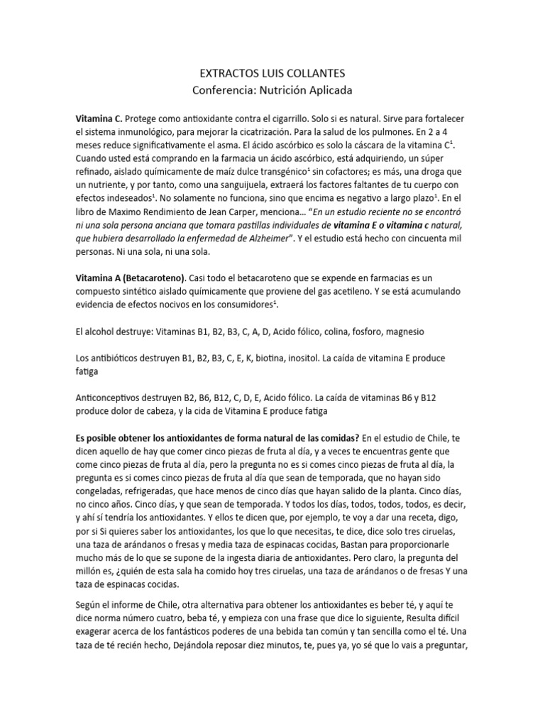 Nutricion Aplicada Luis Collantes | PDF | Té | Leche