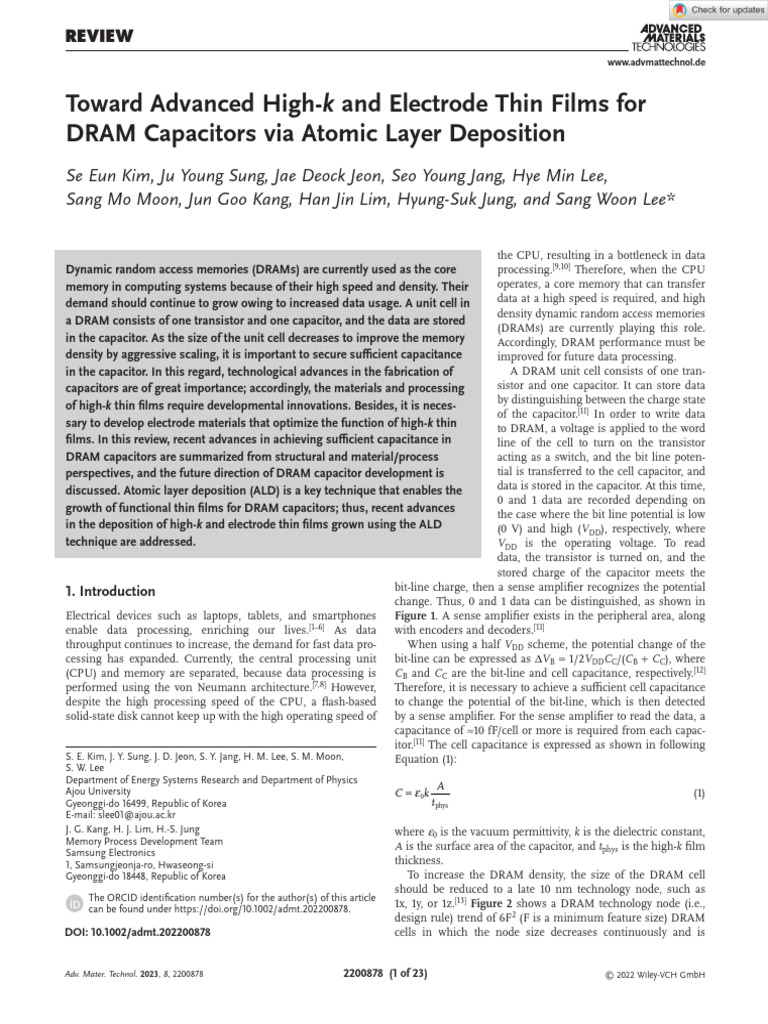 Adv Materials Technologies 2022 Kim Toward Advanced Highk and Electrode ...