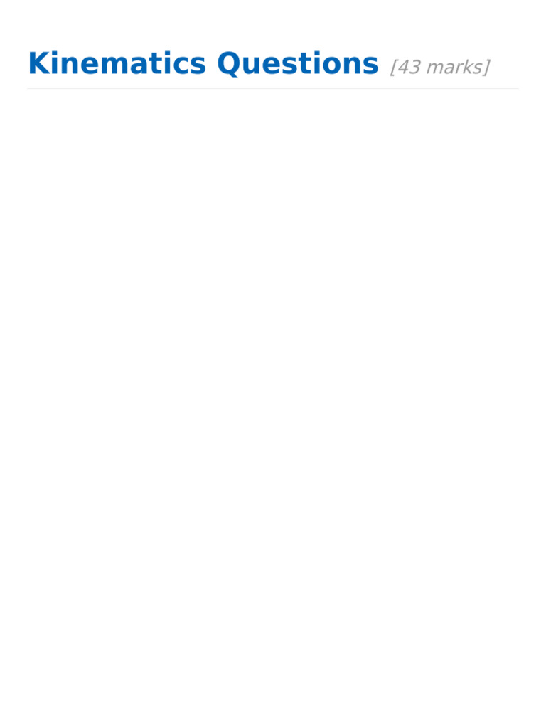 Kinematics Questions | PDF