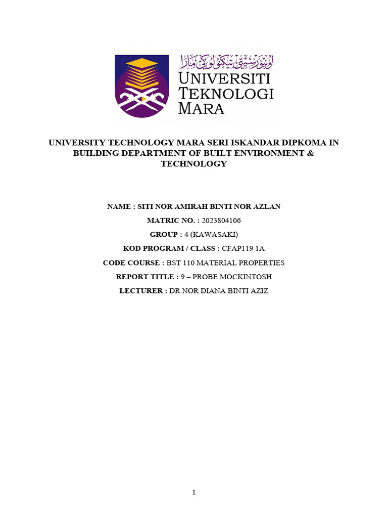 Module 9 - Probe Mackintosh | PDF