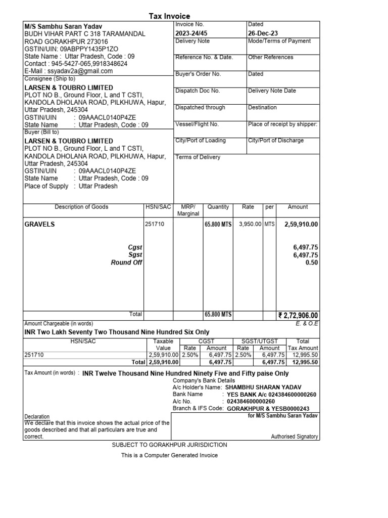 Tally Invoice | PDF | Invoice | Business