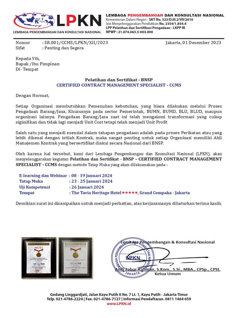 2024 Januari CCMS | PDF