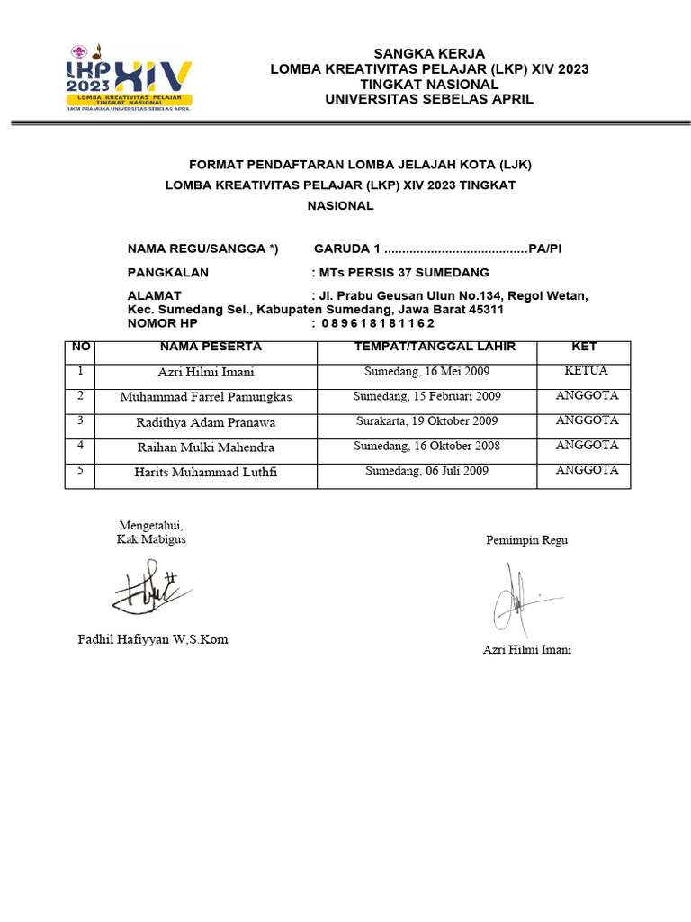 Berkas Administrasi LJK 2023 Mts Persis 37 Sumedang | PDF
