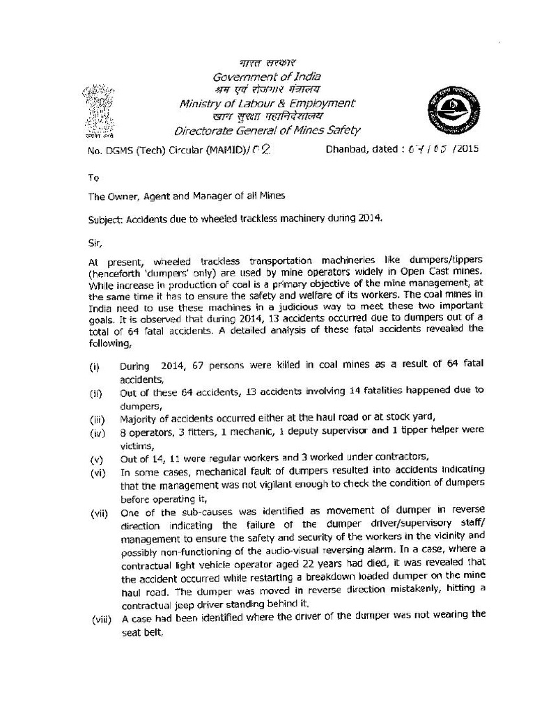 DGM (Tech) Circular - Mechanical (MAMID) - 02 | PDF