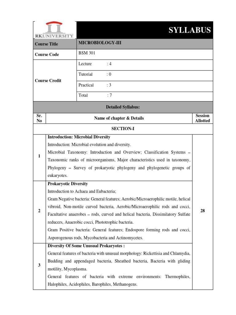 BSC Micro Sem 3 Microbiology 2019 2020 SOS RKU | PDF | Bacteria ...