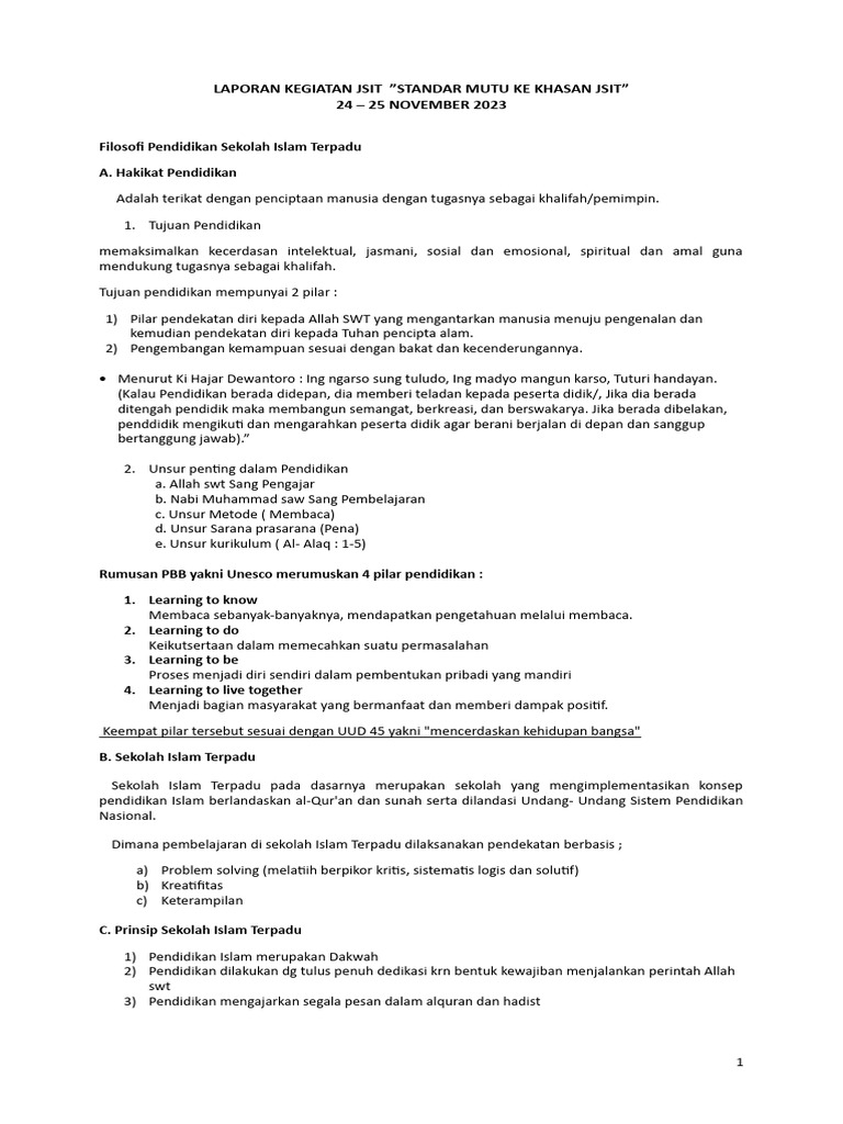 Standar Mutu Jsit 5.0 | PDF