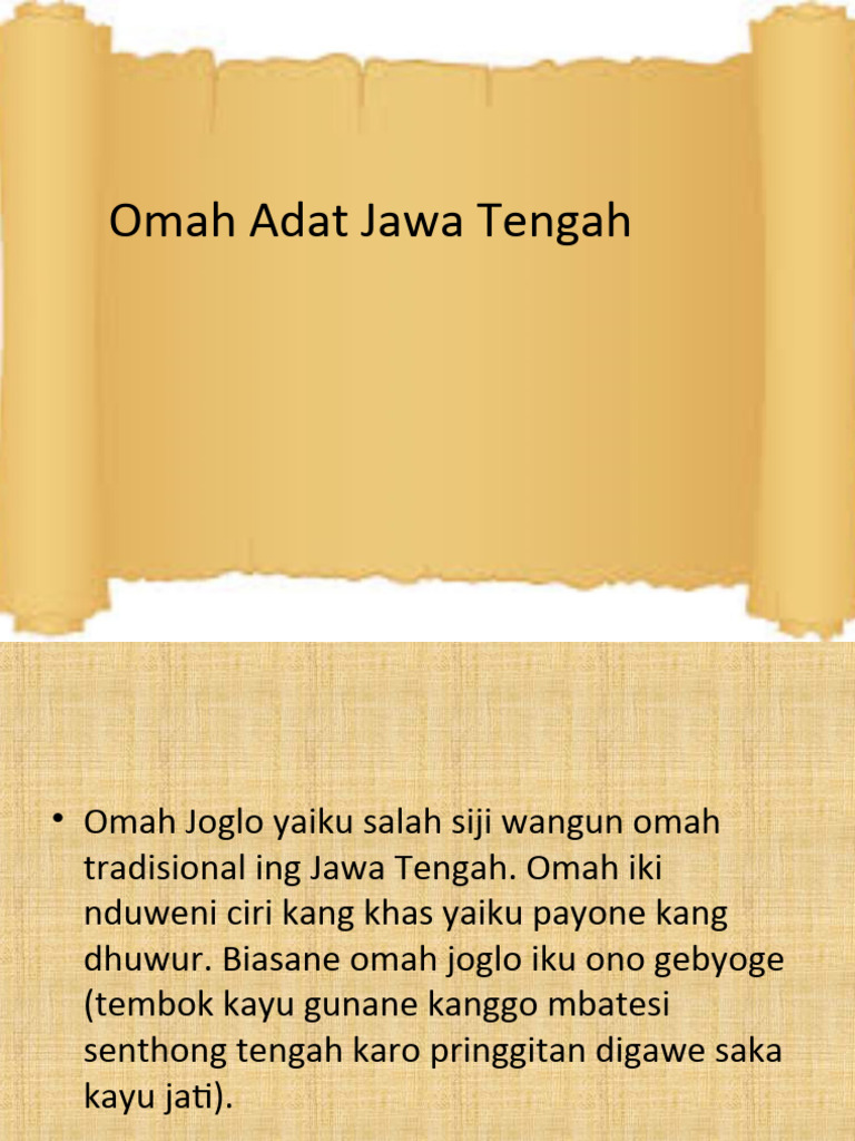 Omah Adat Jawa Tengah | PDF