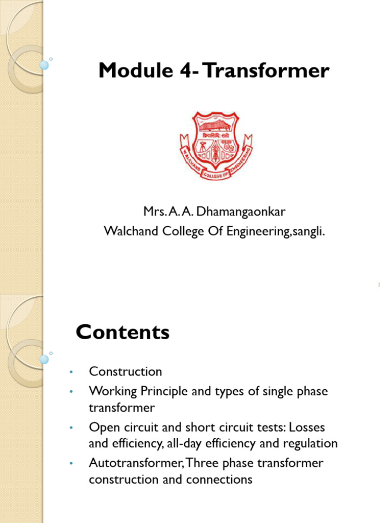#4 - Module 4 - Transformer | PDF | Science & Mathematics