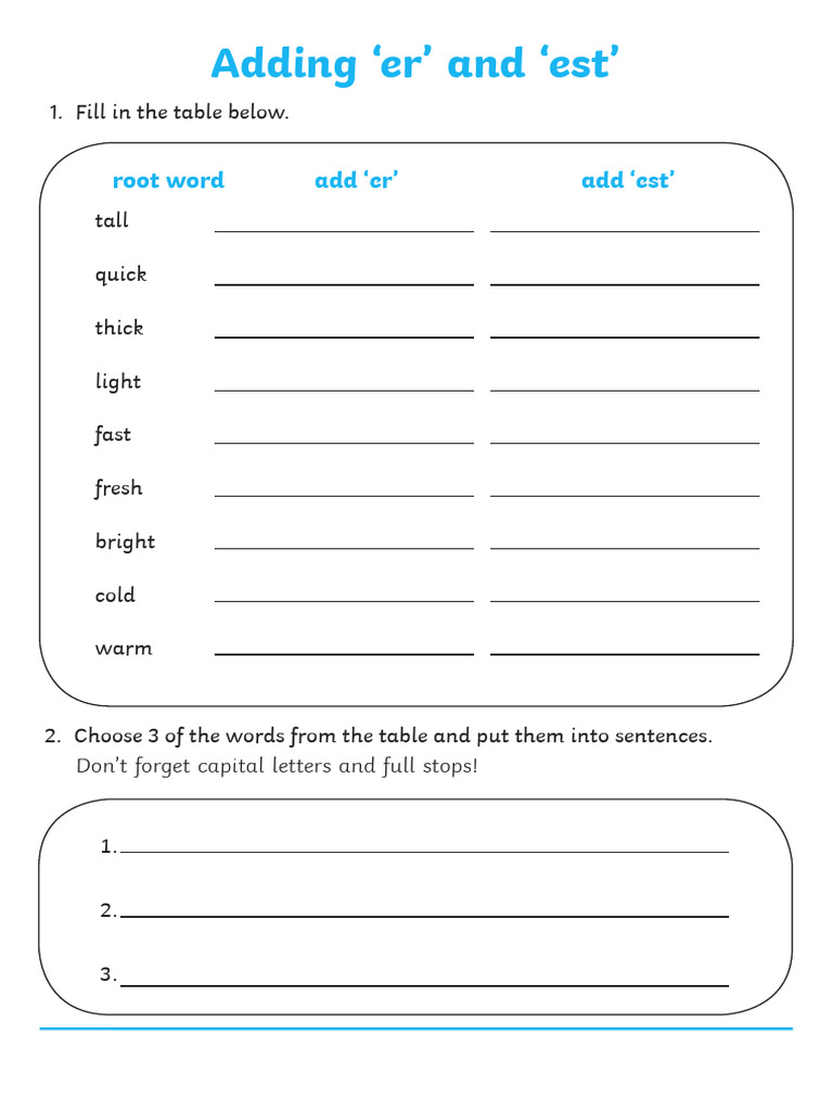 A Adding Er and Est | PDF