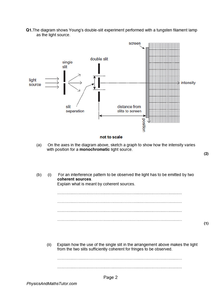 Interference Questions | PDF | Light | Coherence (Physics)