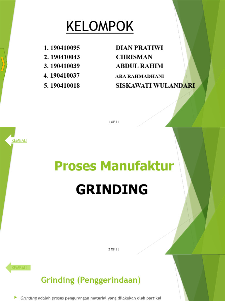 Proses Manufaktur Grinding | PDF