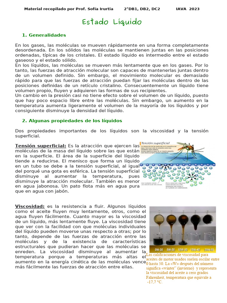 Liquidos+s I | PDF | Líquidos | Vapor