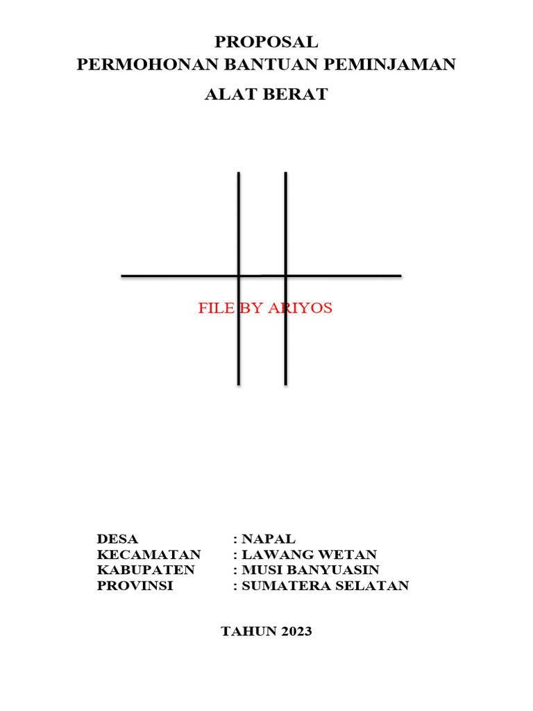 Contoh Proposal Peminjaman Alat Berat Ke PT | PDF