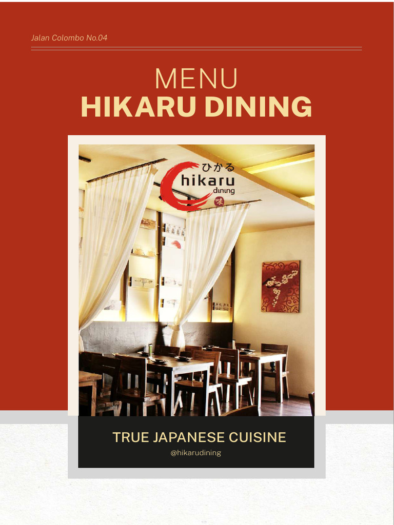 Menu Hikaru Dining 2023 | PDF | Sushi | Japanese Cuisine