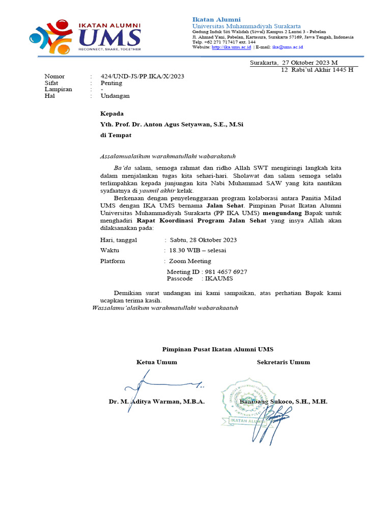 424-Surat Undangan Rapat Pak Anton | PDF