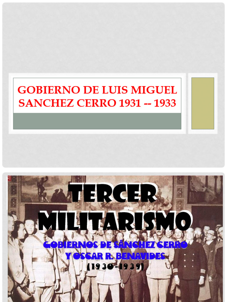 Gobierno de Luis Miguel Sanchez Cerro 1931 | PDF | América del Sur ...