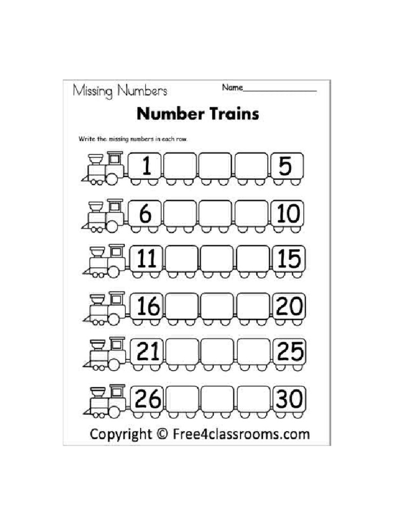 Free Kindergarten Math Worksheet - Numbers - Free4Classrooms | PDF