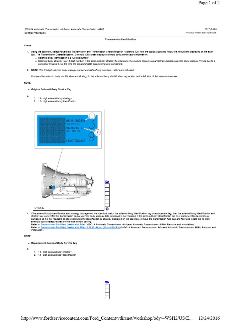 6R80 Transmission Identification | PDF