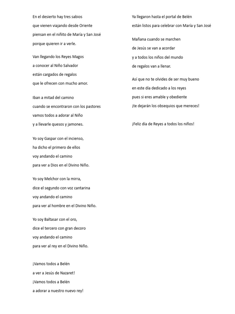 Poesia Reyes Magos Pdf