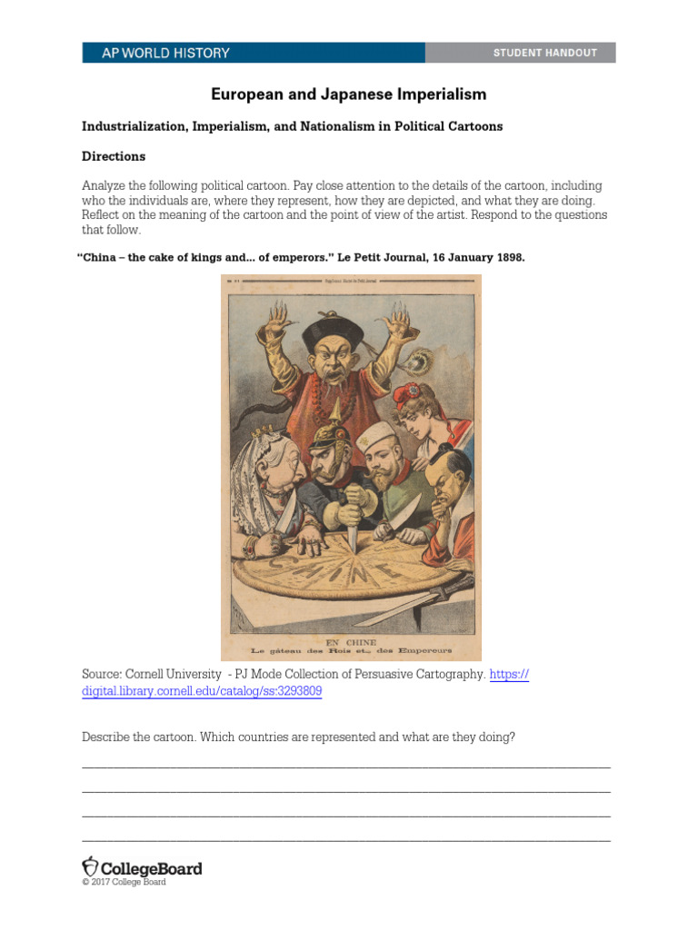 Handout (Student) - European and Japanese Imperialism | PDF