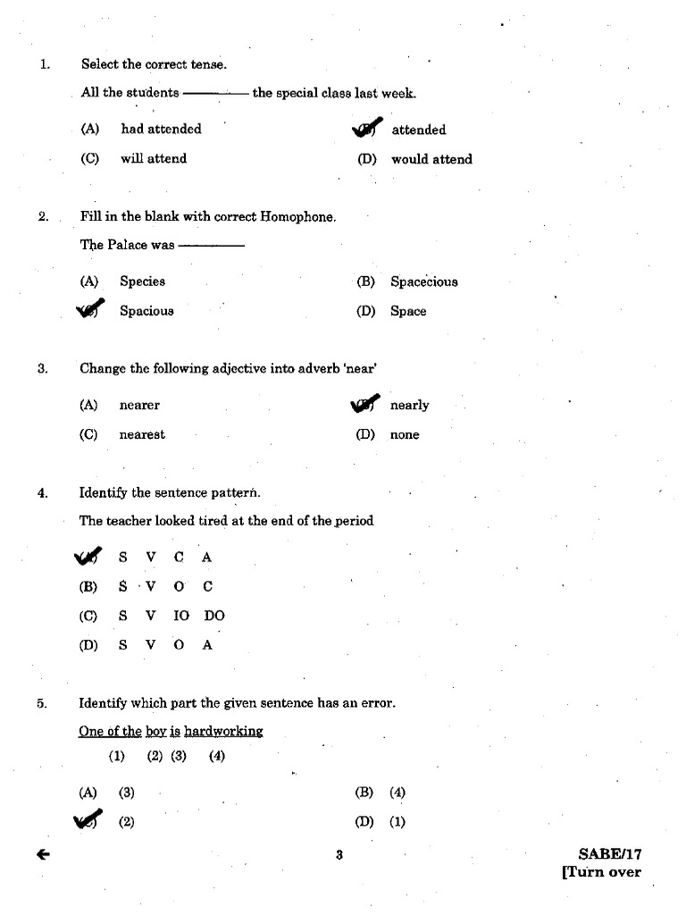 General English Question Paper 2 | PDF