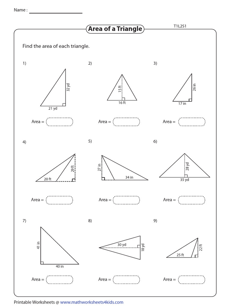 Area of Triangles | PDF