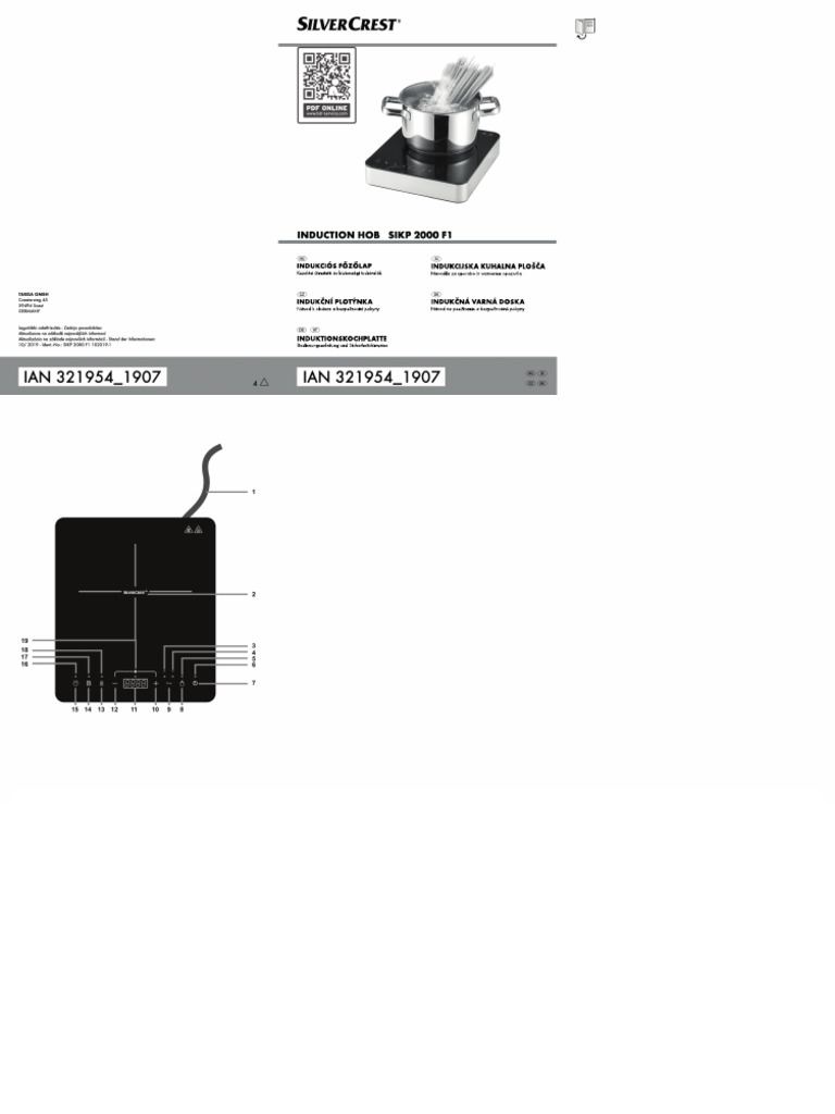 Ldl Silvercrest Sikp 2000 F1 Indukcios Fozolap Hasznalati Utasitas Hu Pdf