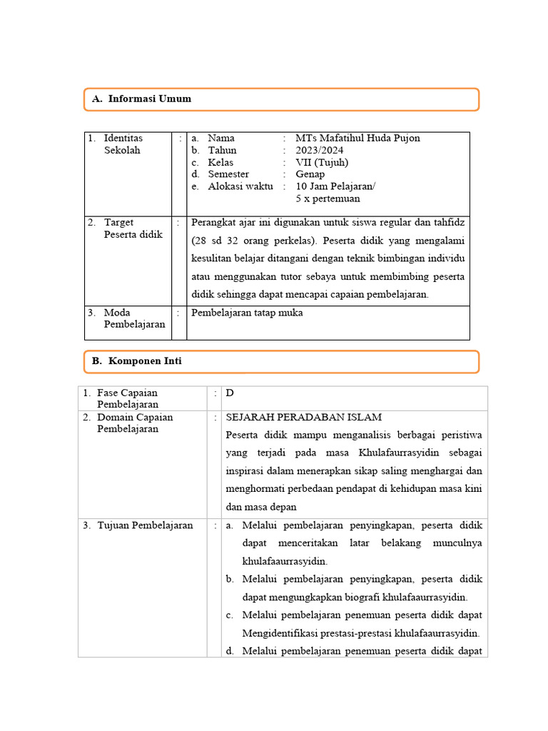 CP, TP, Atp Dan Modul Ajar Bab 3 | PDF