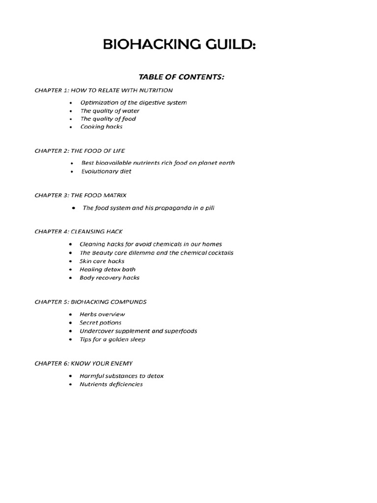 Biohacking by Nate Belmar | PDF