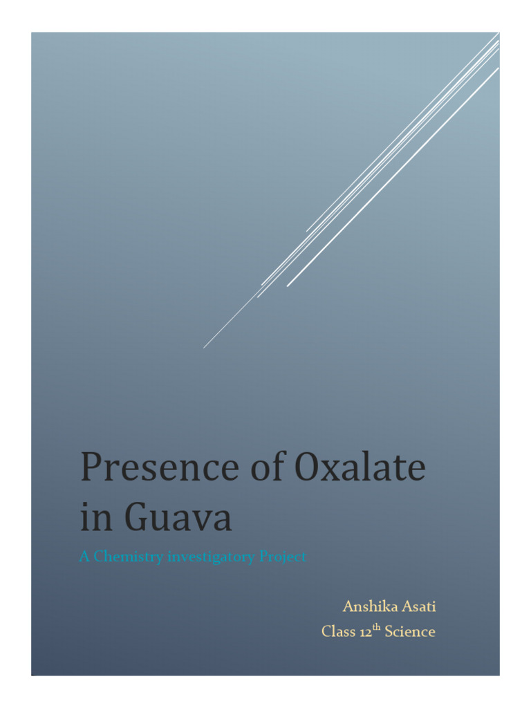 Oxalate Ion Content in Ripening Guava | PDF | Titration | Chemistry