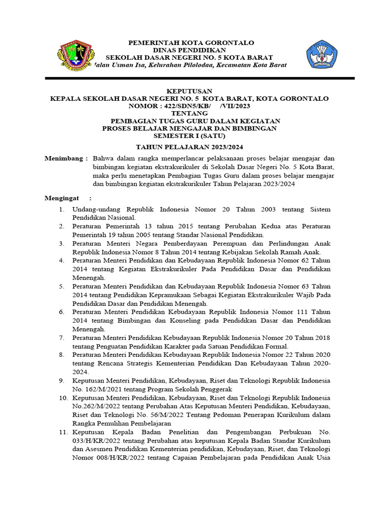 SK PBM SMT 1 TP 2023 2024 | PDF