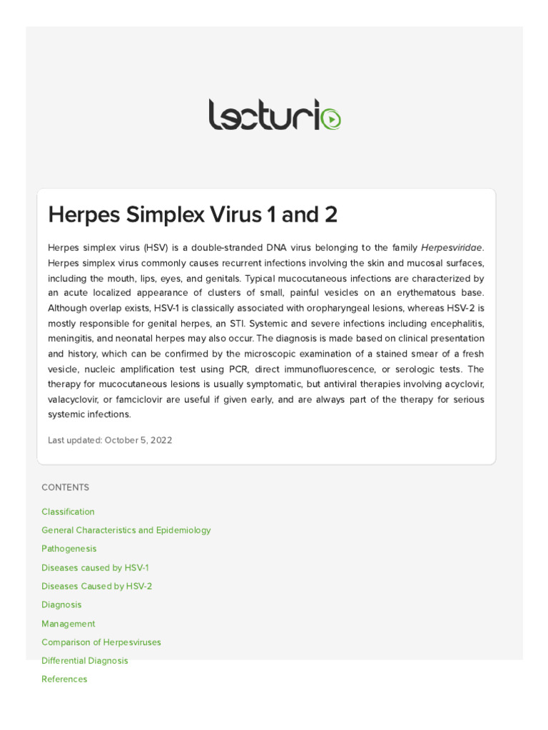 Herpes 1 & 2 | PDF | Herpes Simplex | Virus