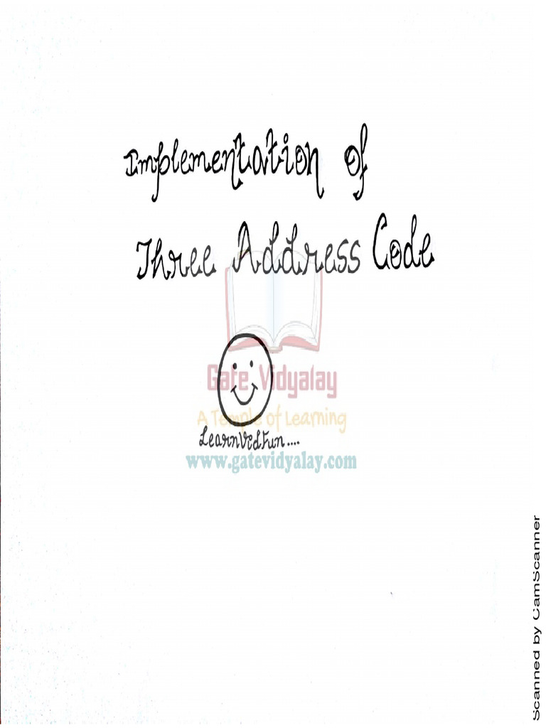 Implementation Of 3 Address Code Pdf