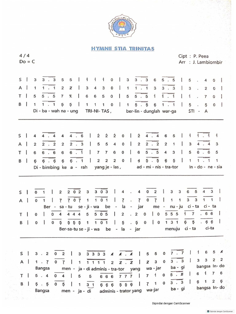 Mars & Hymne STIA Trinitas | PDF