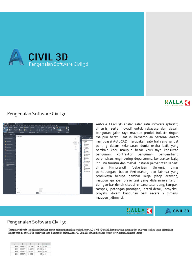 Pengenalan Aplikasi AutoCAD Civil 3D | PDF | Komputer