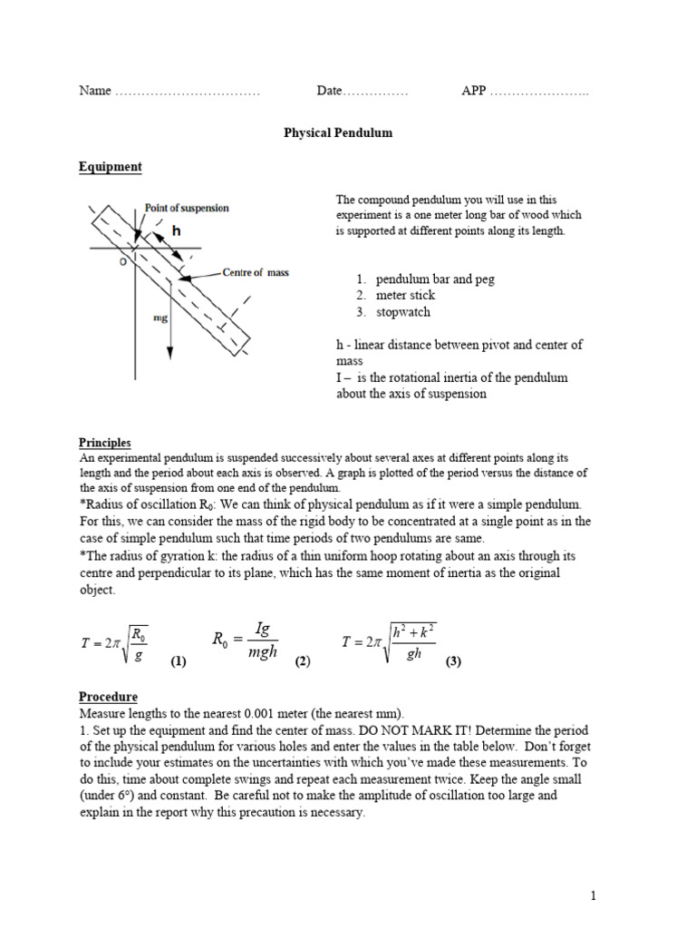 26052436 | PDF | Pendulum | Motion (Physics)