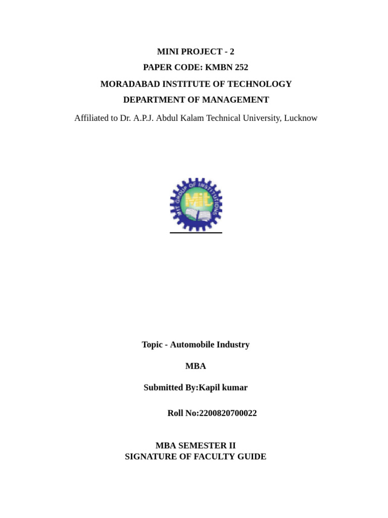 Kapil Mini Project 2023 | PDF