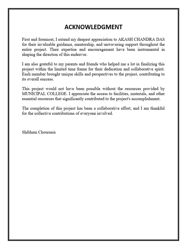 Acknowledgment | PDF | Marketing | Brand