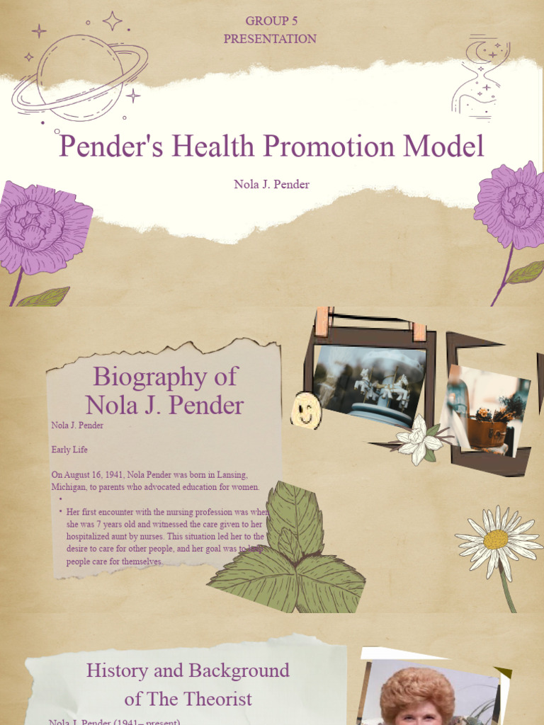 Nola Pender's Health Promotion Model Overview | PDF