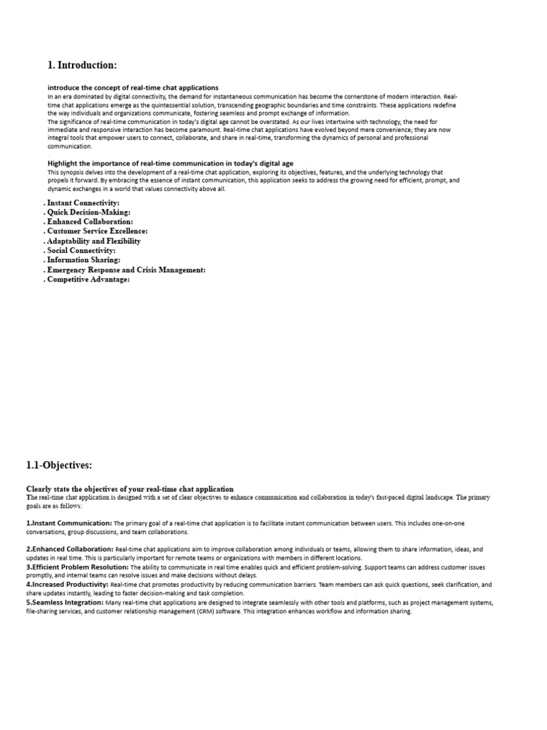 Synopsis of Chat Application | PDF | Instant Messaging | Databases